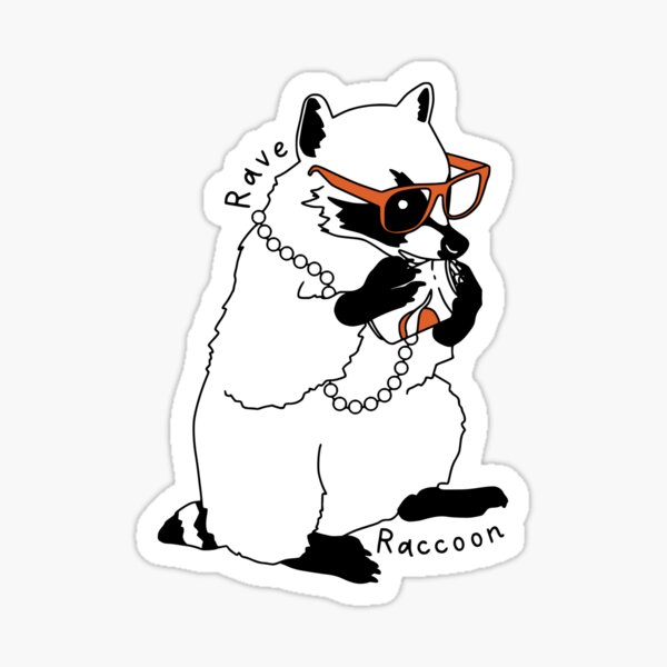 "Rave Raccoon | Let's Rave | Party Animal" Sticker for Sale by ...