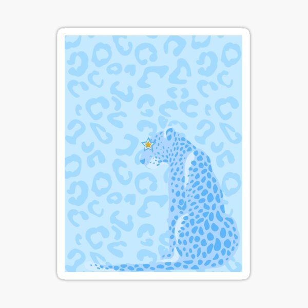 "Preppy, Blue, Leopard, Leopard Print, Preppy Aesthetic" Sticker for ...