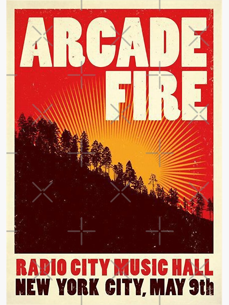 "Girl Who Loves Arcade Fire Concert Poster Vintage Retro" Sticker for ...