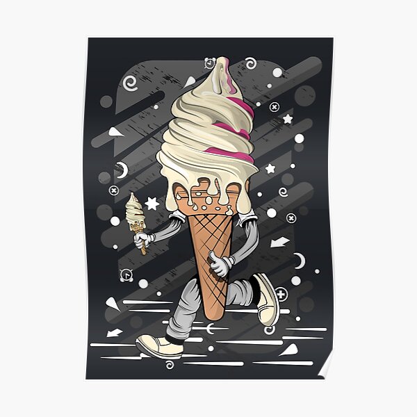 "Ice Cream Cone Running" Poster for Sale by Desenio-PH | Redbubble