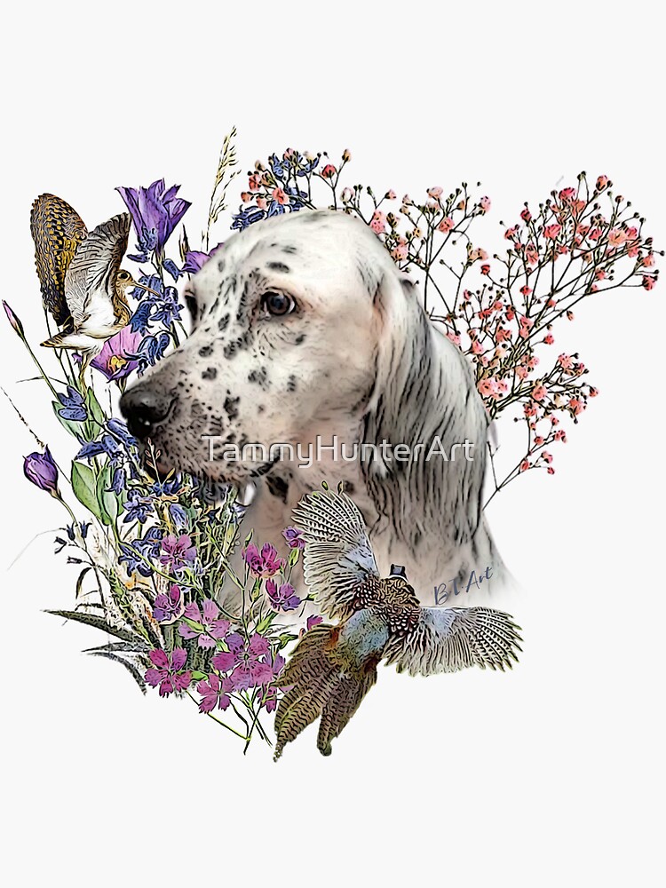 "The English Setter portrait , Art " Sticker for Sale by TammyHunterArt ...