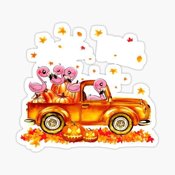 "Flamingo Bird Drive Car Hello Fall Happy Halooween Gift wild Tropical ...