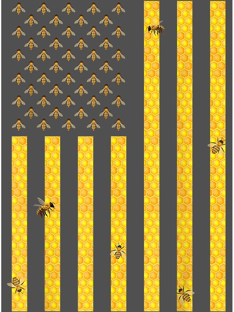 "American Flag Honeycomb Honey Bee Beekeeping Beekeeper" Poster for ...