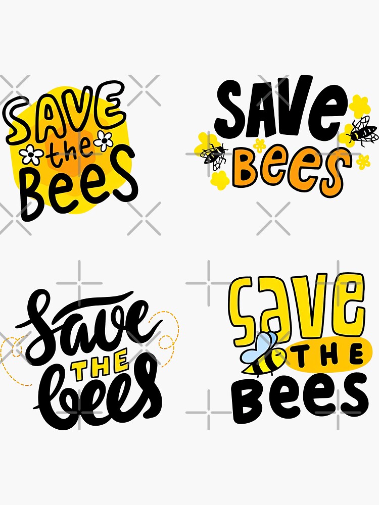 "Save The Bees Stickers Pack, Save The Bees Collection," Sticker for ...