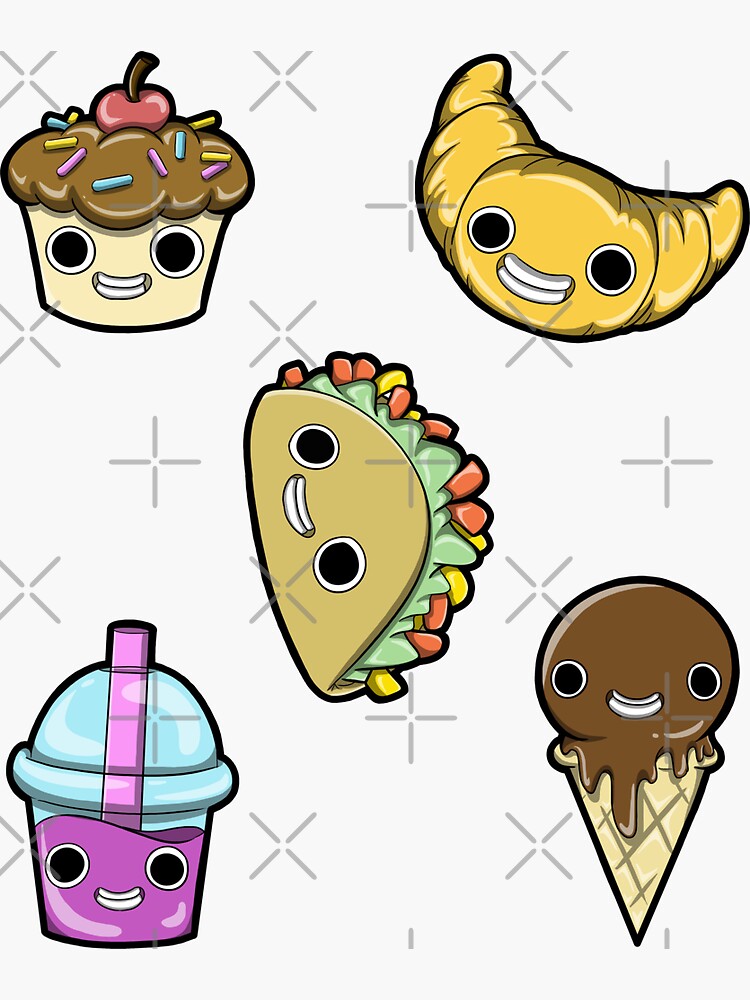 "Cute Food Sticker Pack Set 1" Sticker for Sale by tmyb | Redbubble