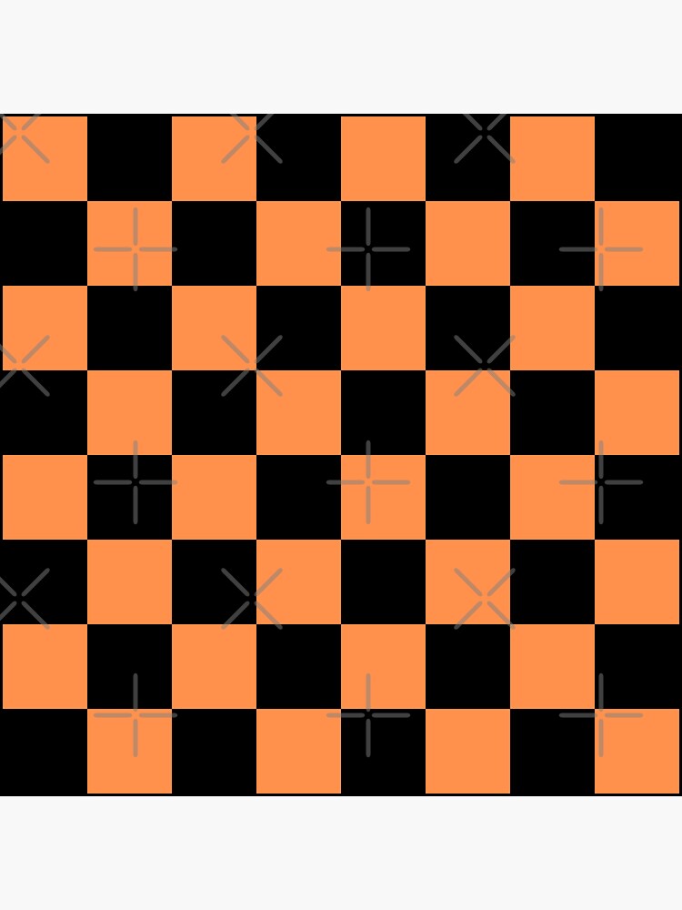 "Checkerboard Orange and Black" Sticker for Sale by Ami-Ami | Redbubble