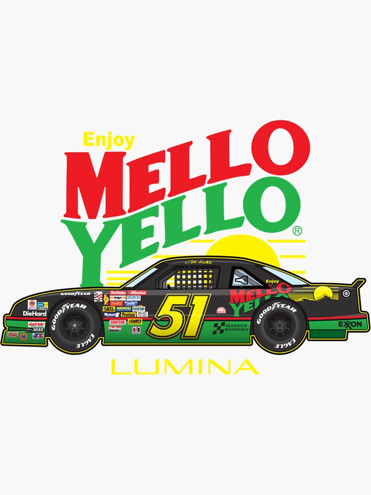 "51 Mello Yello Cole Trickle Days of Thunder Illustration" Sticker for ...