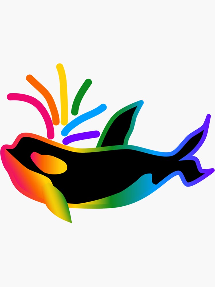"Rainbow Orca " Sticker for Sale by RadleyWagner | Redbubble
