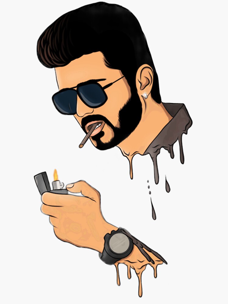 "actor vijay stylist with cigarette Premium" Sticker for Sale by ...