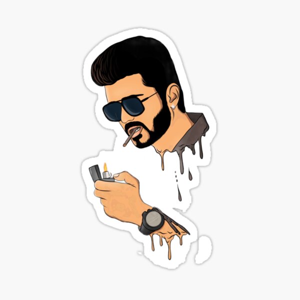 "actor vijay stylist with cigarette Premium" Sticker for Sale by ...