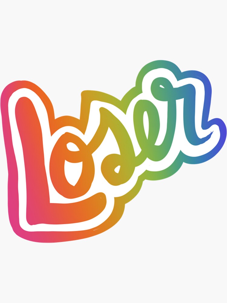 "Loser 90s Slang Rainbow " Sticker for Sale by RadleyLittles | Redbubble