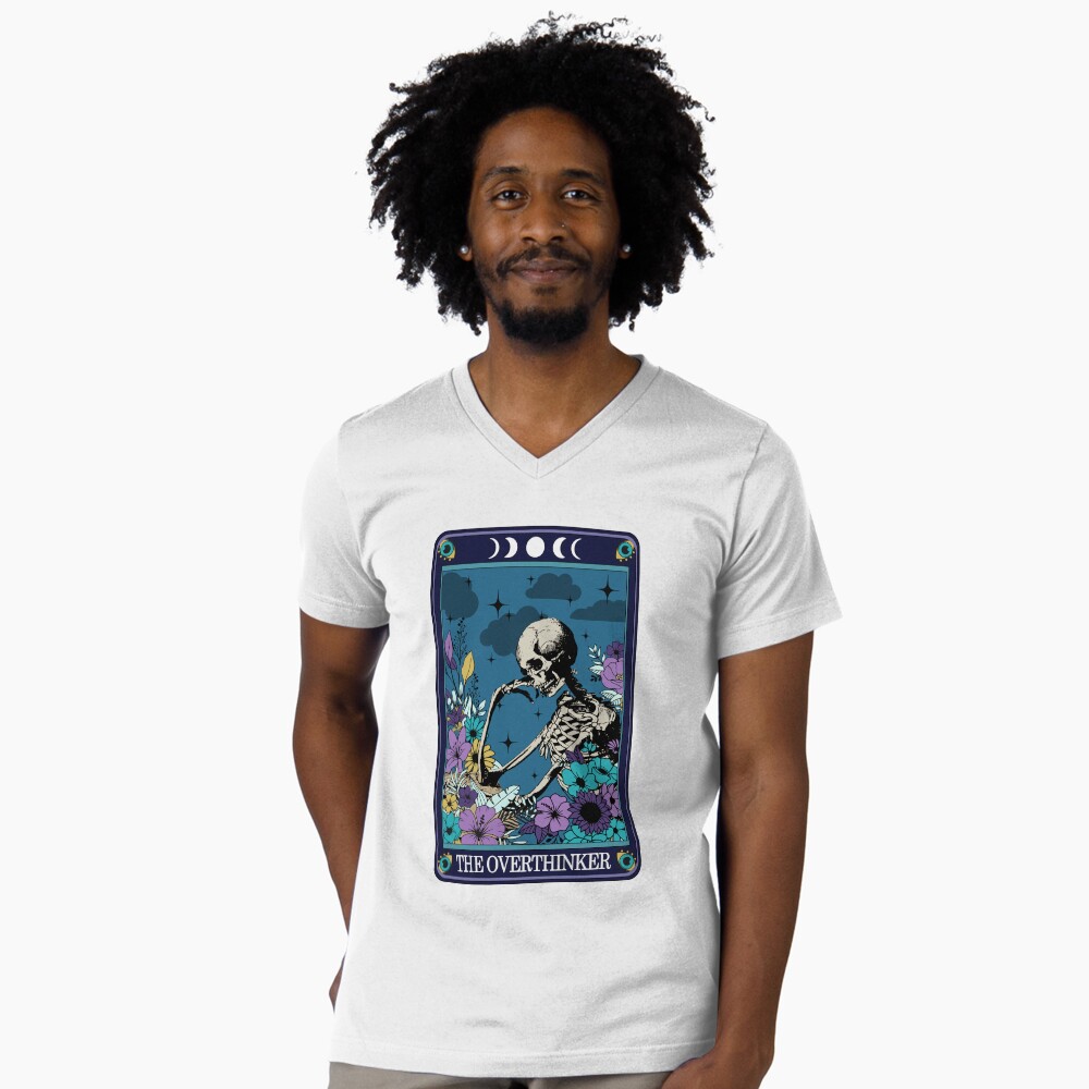 "Funny tarot card with skeleton - the overthinker" Sticker for Sale by ...