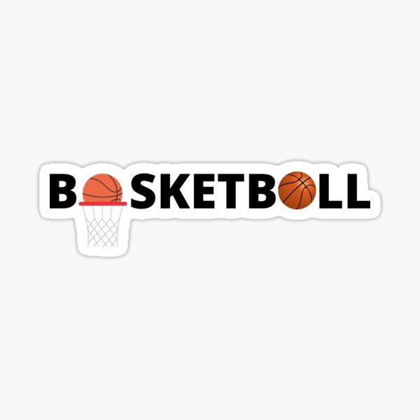 "Basketball with ball and hoop" Sticker for Sale by E-Eden | Redbubble