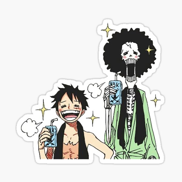 "Luffy & Brook One Piece" Sticker for Sale by ellacowley8 | Redbubble