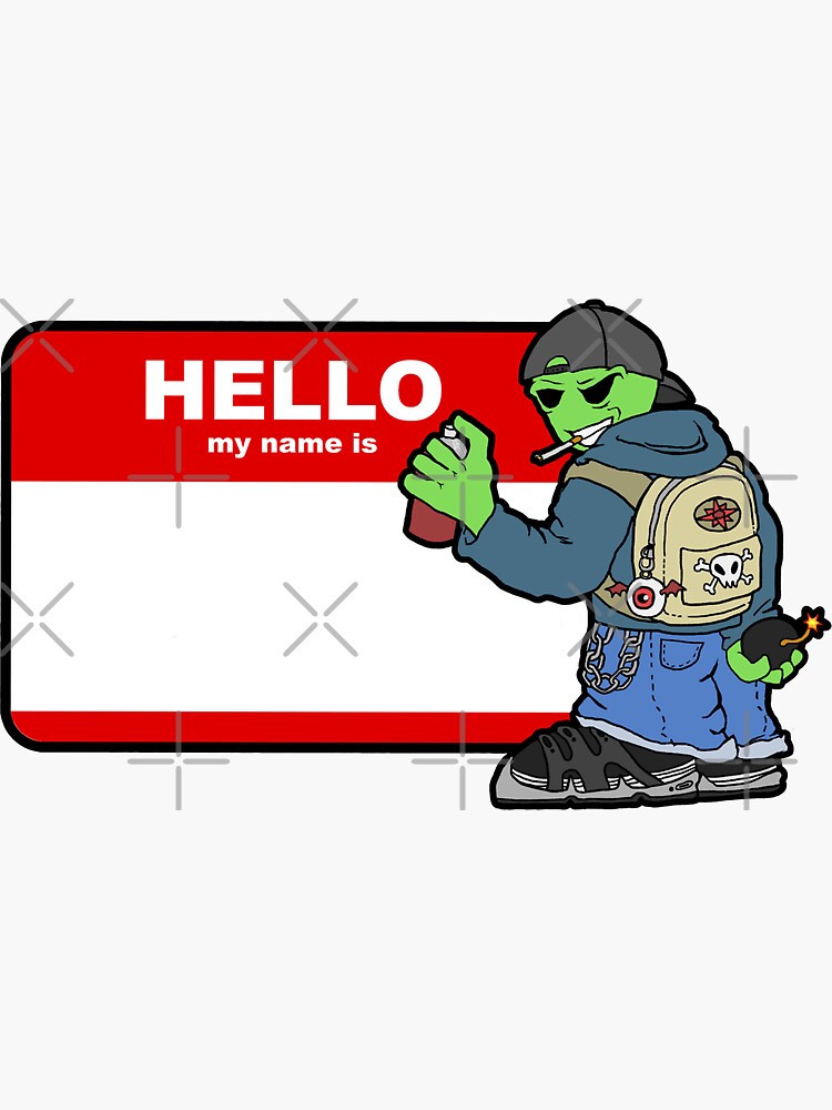 "HELLO MY NAME IS Sticker" Sticker for Sale by ulcerhag | Redbubble