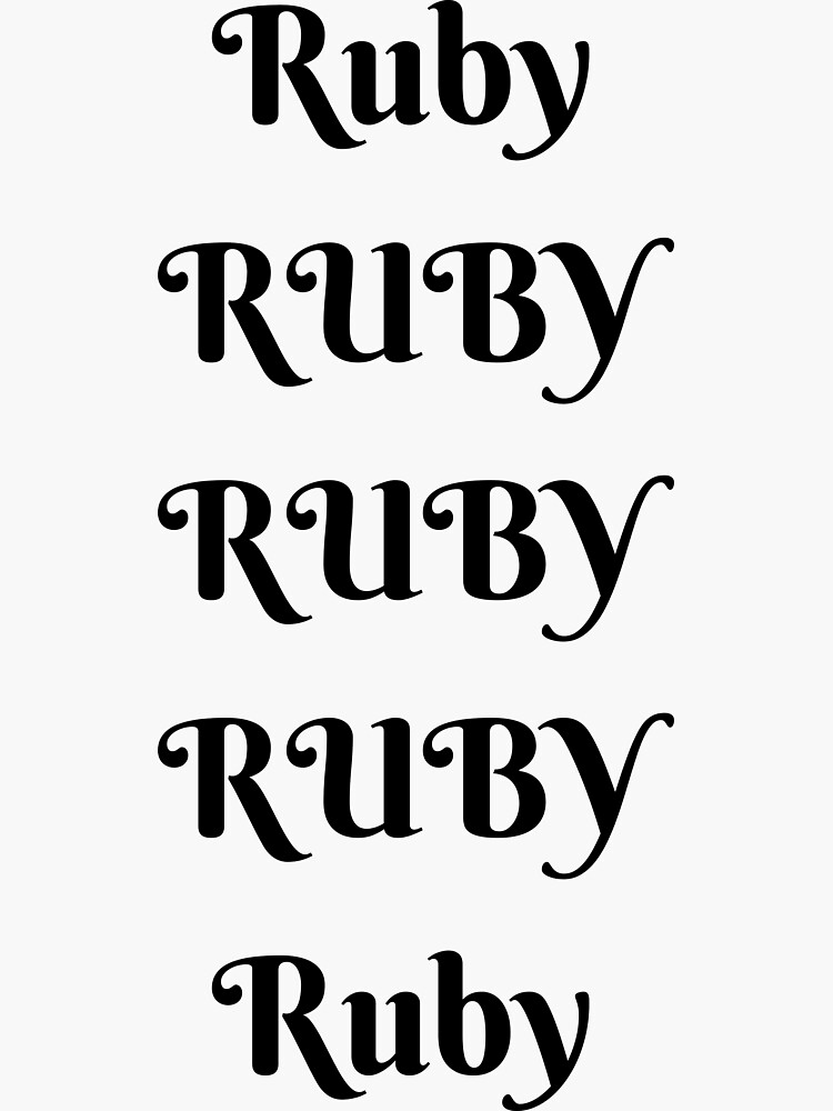 "Ruby" Sticker for Sale by PODdezaine | Redbubble
