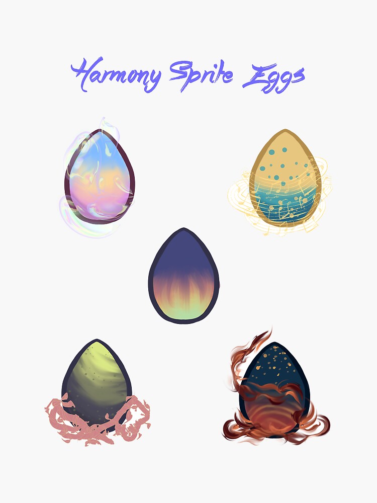 "Harmony Sprite Eggs Sticker Sheet" Sticker for Sale by DisjointedAria | Redbubble