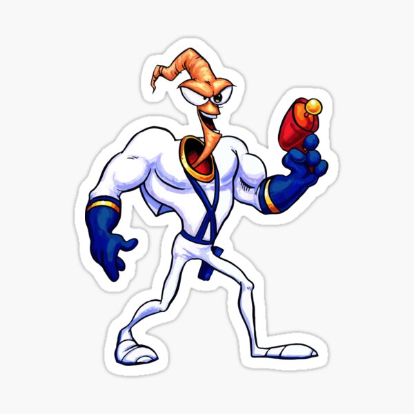 Earthworm Jim Stickers | Redbubble