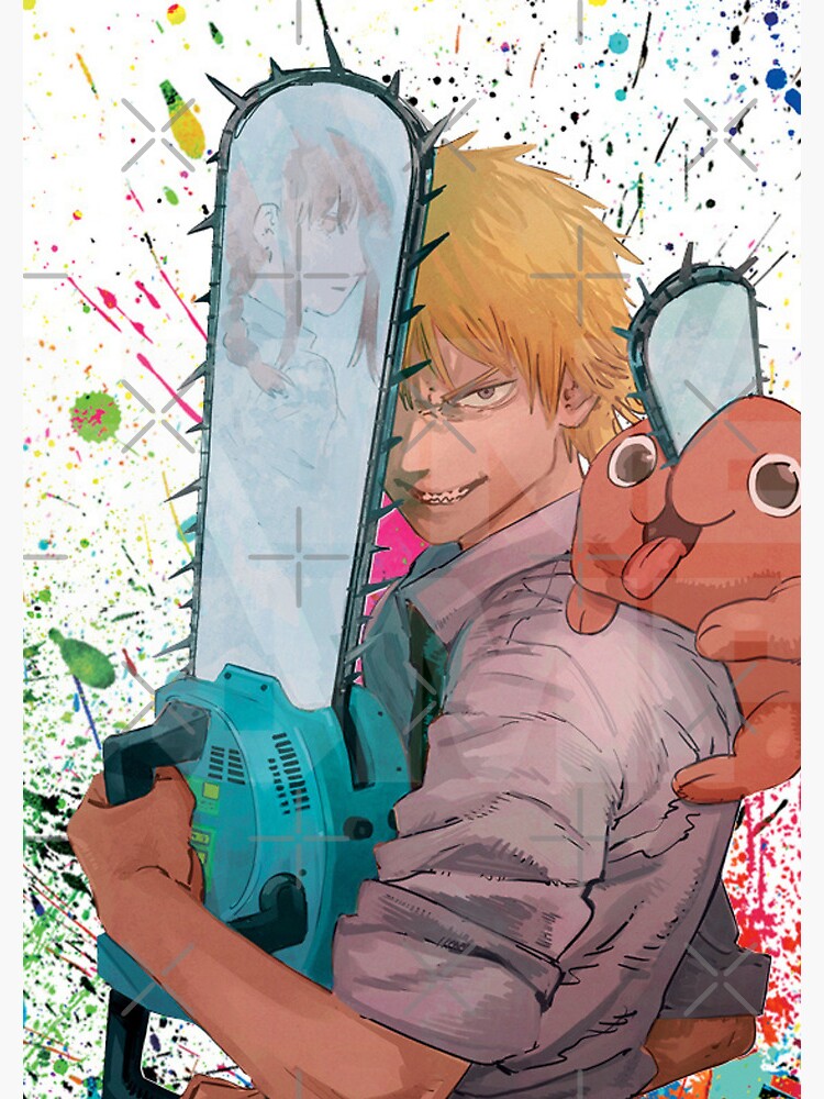 "Chainsaw Man Denji And Pochita Color Blast" Spiral Notebook for Sale ...