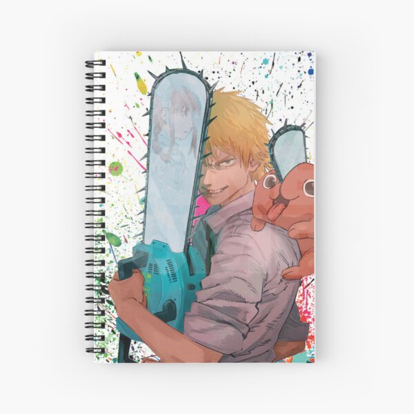 "Chainsaw Man Denji And Pochita Color Blast" Spiral Notebook for Sale ...