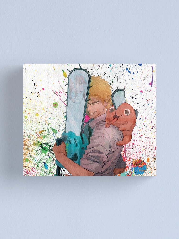 "Chainsaw Man Denji And Pochita Color Blast" Canvas Print for Sale by ...