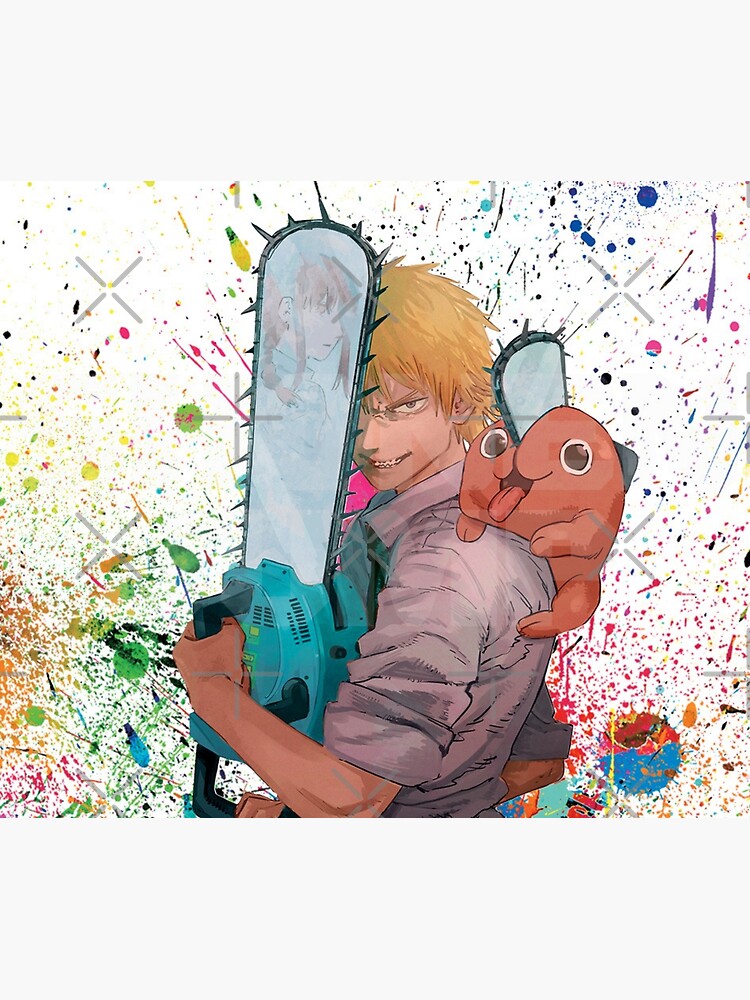 "Chainsaw Man Denji And Pochita Color Blast" Canvas Print for Sale by ...