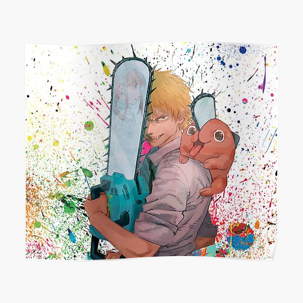 "Chainsaw Man Denji And Pochita Color Blast" Poster for Sale by ...