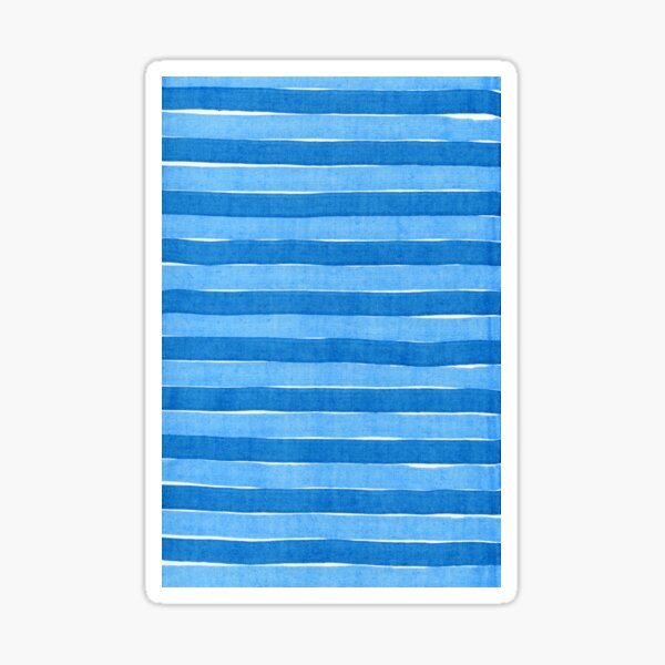 "Horizontal indigo blue and white stripes, blue watercolor striped ...