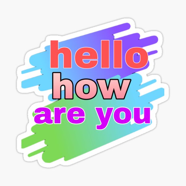 "Hello " Sticker for Sale by Jalalkumar | Redbubble