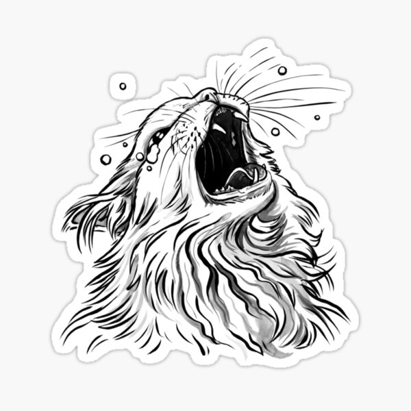"WhiteLines-Only Screaming Thurston Meme Cat" Sticker for Sale by ...