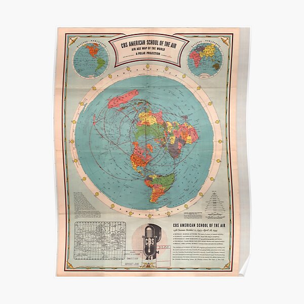 "CBS American School of the Air Age Flat Earth Azimuthal Equidistant ...