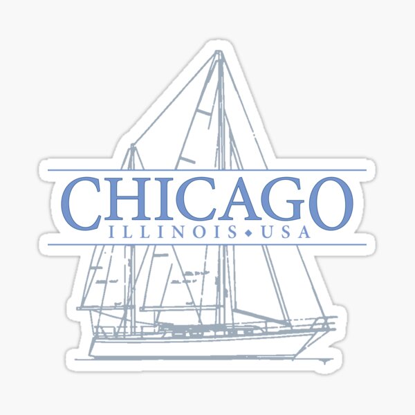 "Chicago Sailboat" Sticker by Futurebeachbum | Redbubble