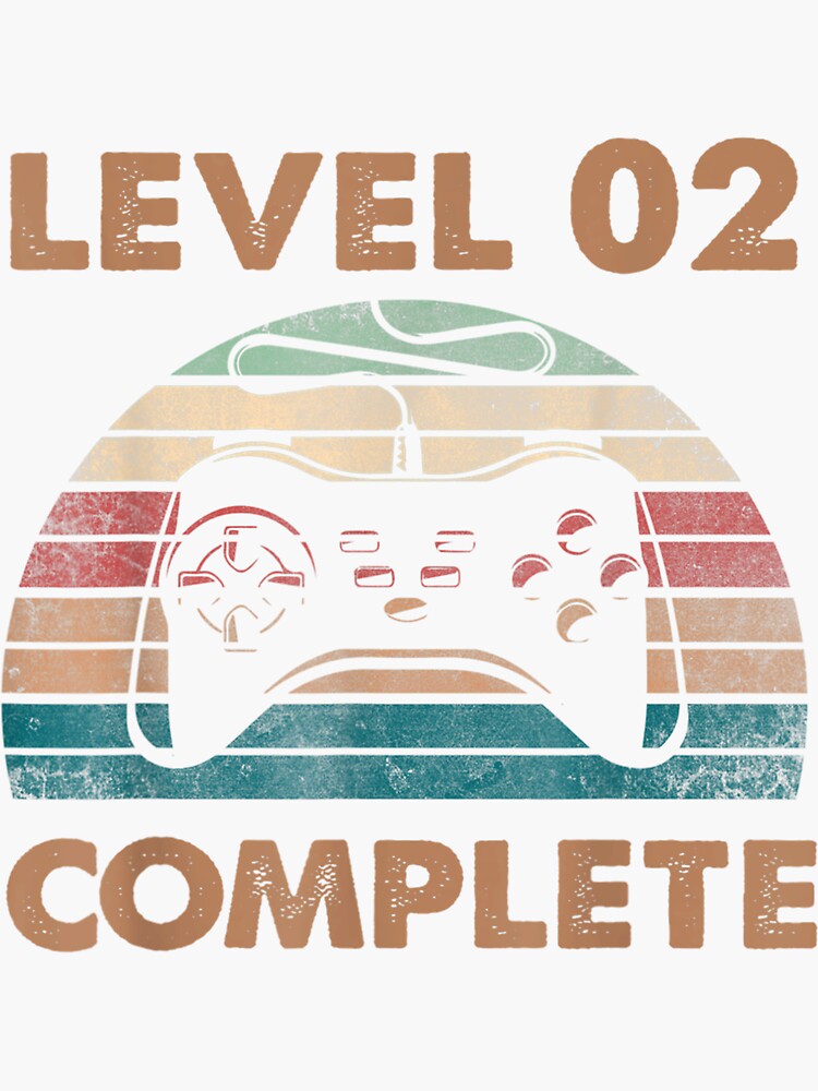 "Level 2 Complete Vintage 2nd Wedding Anniversary Celebration" Sticker ...
