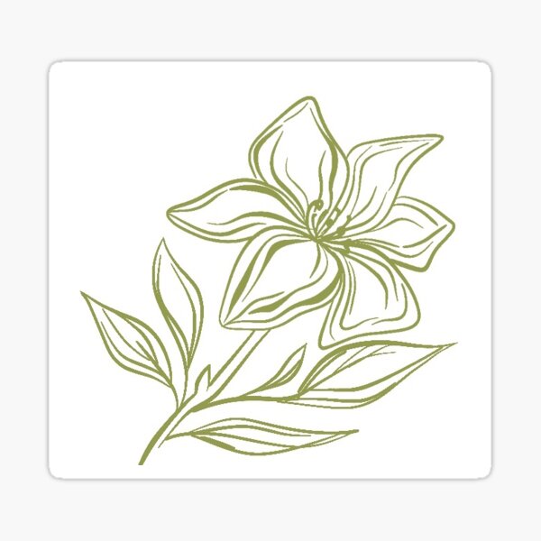 "Graphic line art flower" Sticker for Sale by tinnarts | Redbubble