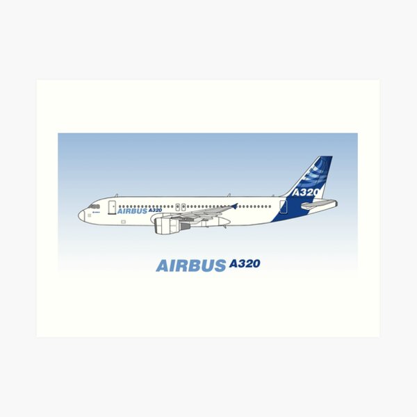 "Airbus A320 Illustration" Art Print by SteveHClark | Redbubble