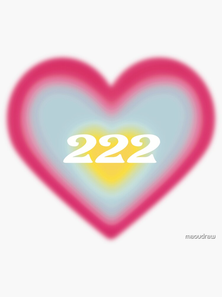 "222 angel number heart aura colorful aesthetic" Sticker for Sale by ...