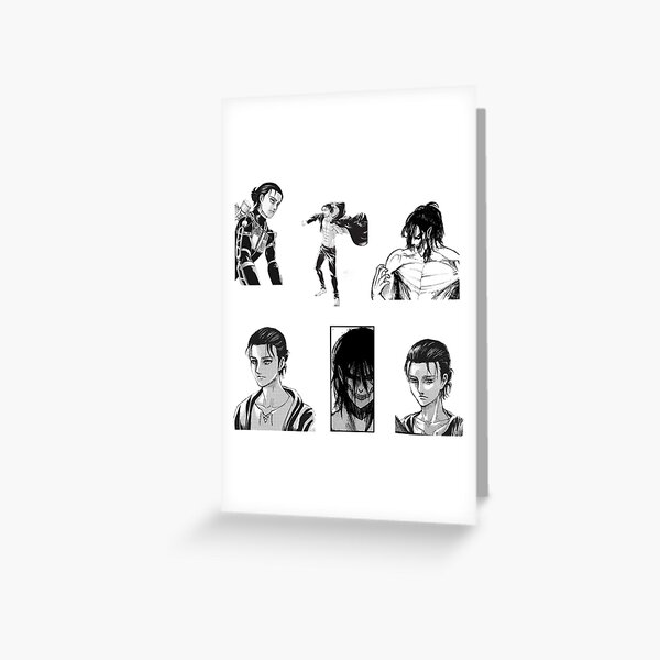 "Eren Yaeger Sticker Pack" Greeting Card for Sale by Cosmyna | Redbubble