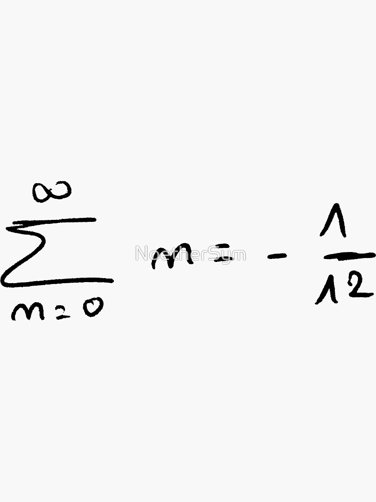 sum-of-all-natural-numbers-handwritten-sticker-for-sale-by-noethersym