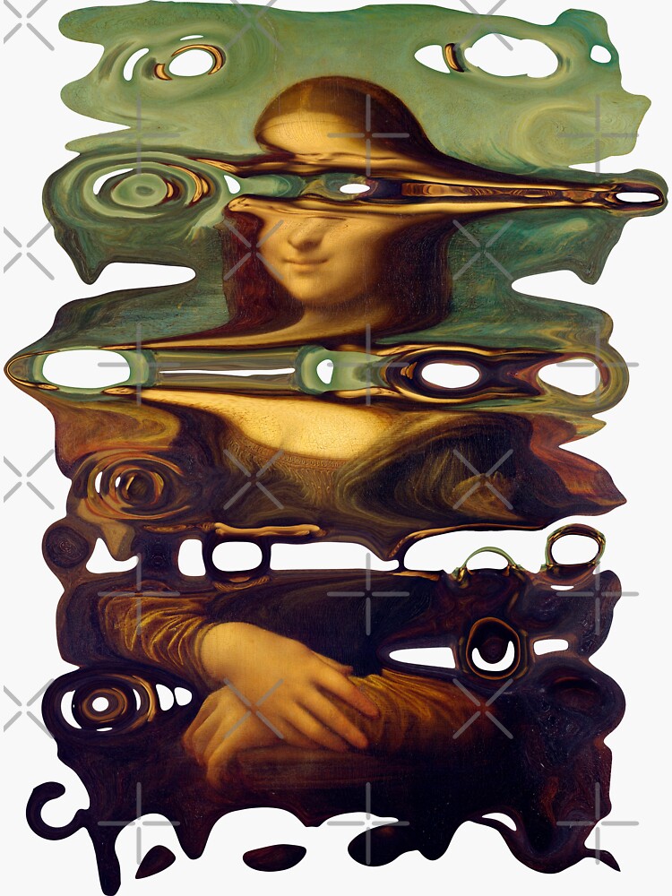 "Melty Mona Lisa by Da Vinci" Sticker for Sale by ArtOfSilentium ...
