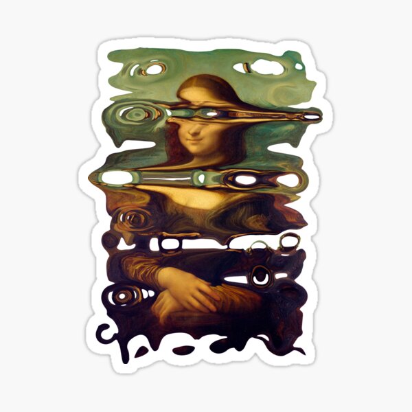 "Melty Mona Lisa by Da Vinci" Sticker for Sale by ArtOfSilentium ...