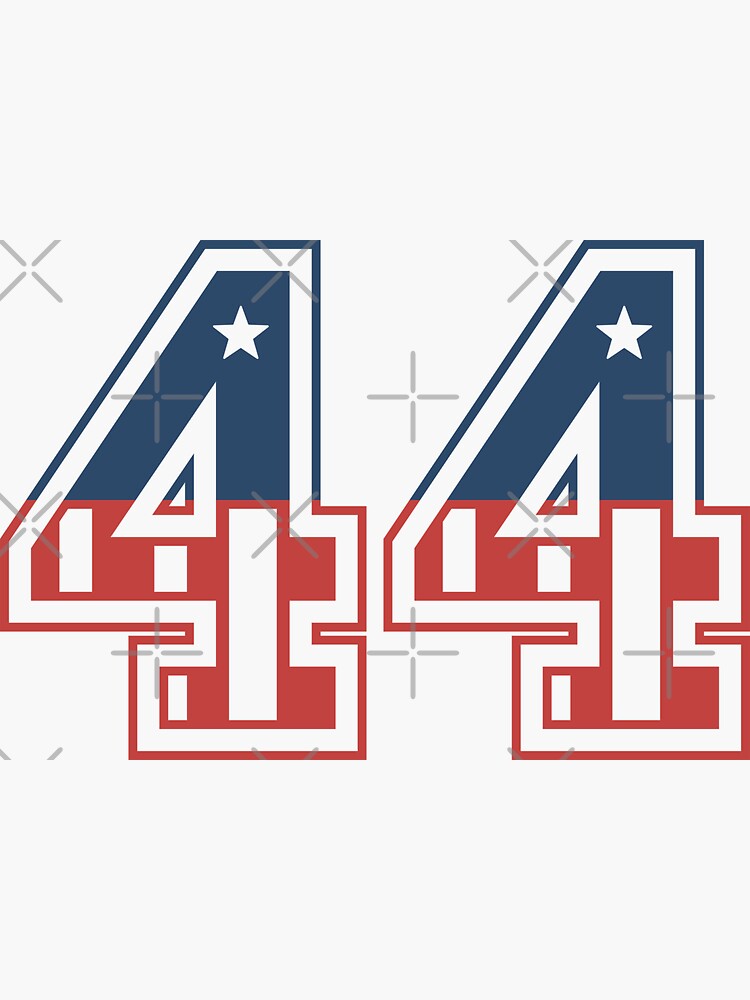 "Number 44 USA" Sticker for Sale by PaulSDesign | Redbubble