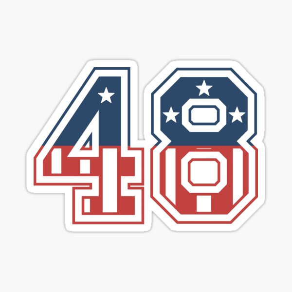 "Number 48 USA" Sticker for Sale by PaulSDesign | Redbubble