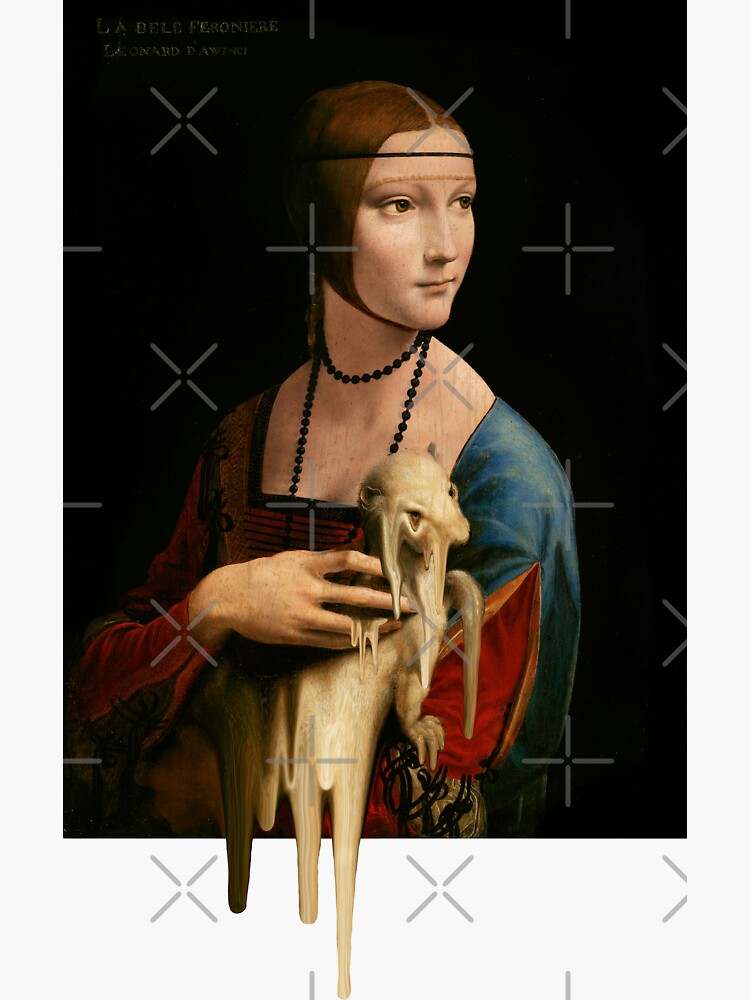 "Melty Lady with an Ermine by Da Vinci" Sticker for Sale by ...