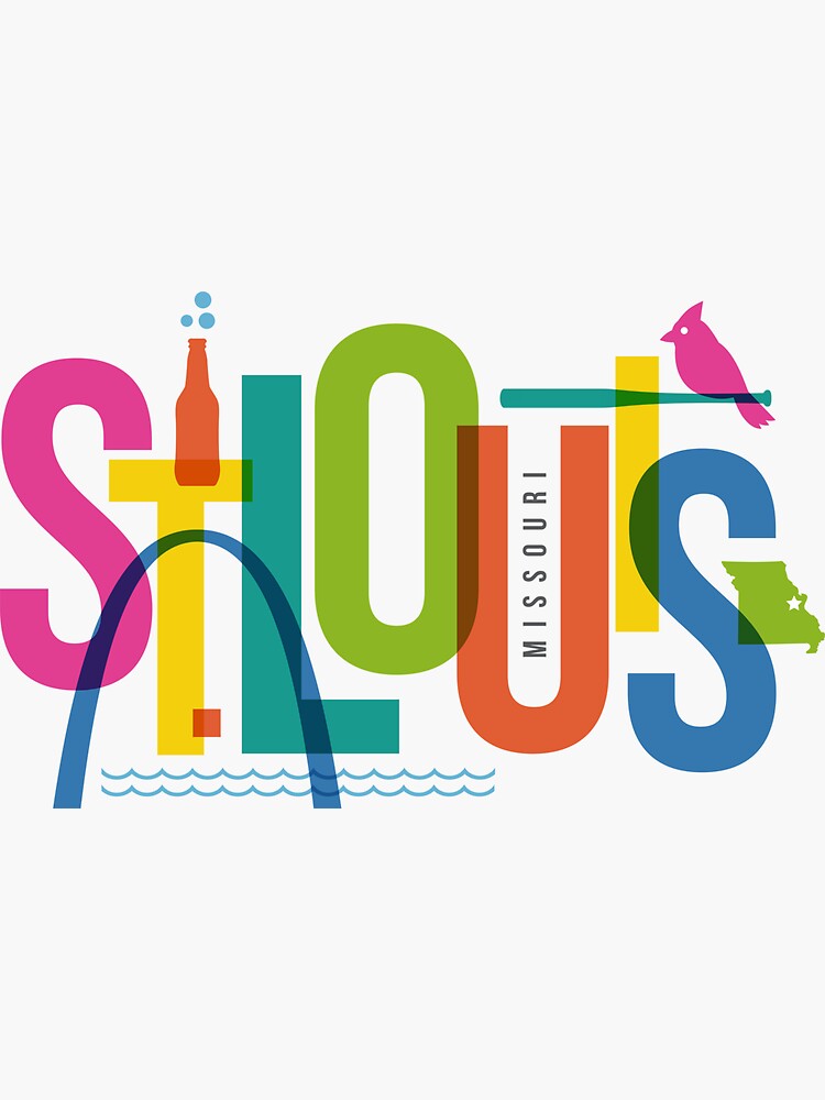 "St. Louis, Missouri Typography City Collage" Sticker for Sale by ...