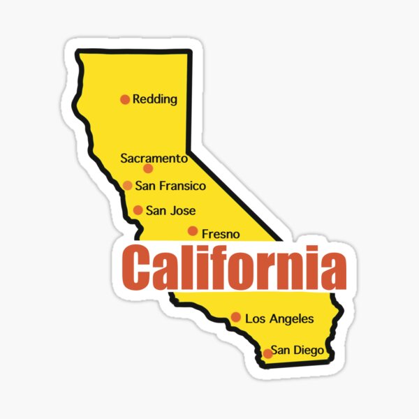 "california map" Sticker for Sale by yoonpop | Redbubble