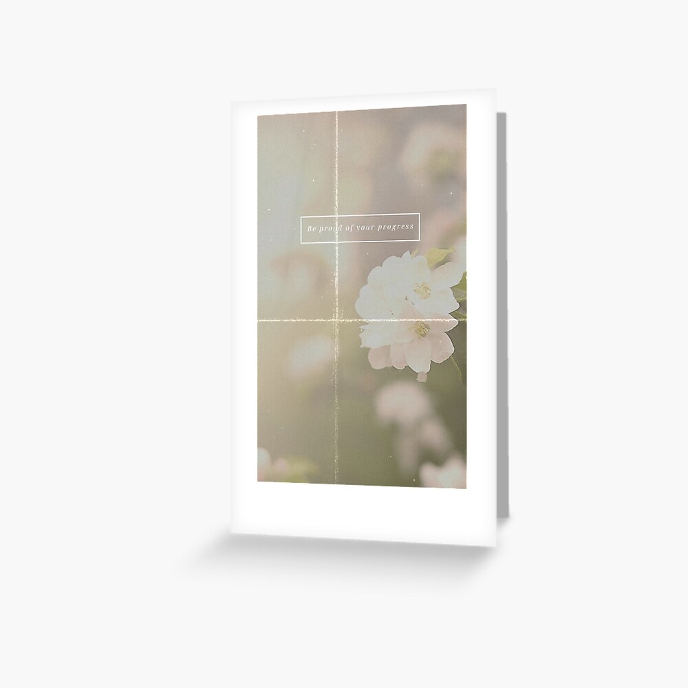 "Be proud of your progress -Vintage Aesthetic Quotes Posters" Greeting ...