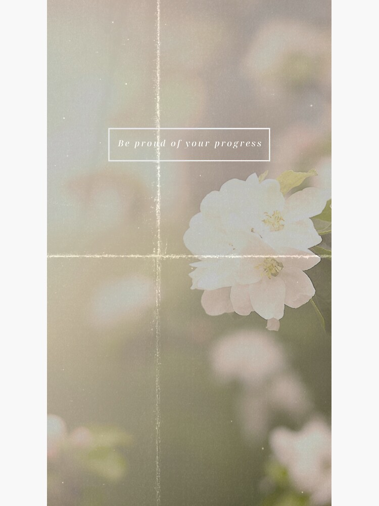 "Be proud of your progress -Vintage Aesthetic Quotes Posters" Sticker ...