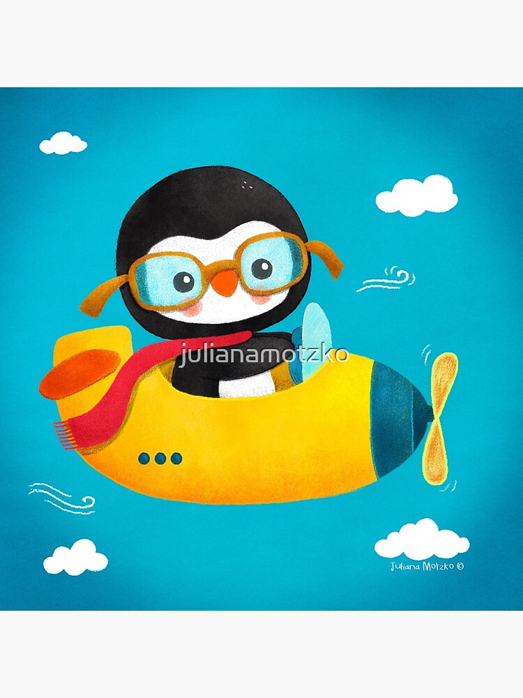 "Penguin on Airplane" Poster for Sale by julianamotzko | Redbubble