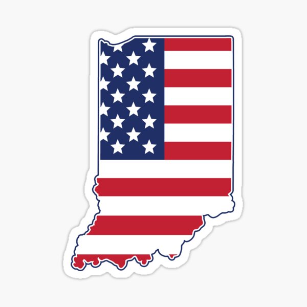 "State of Indiana USA American Flag Patriotic" Sticker for Sale by ...