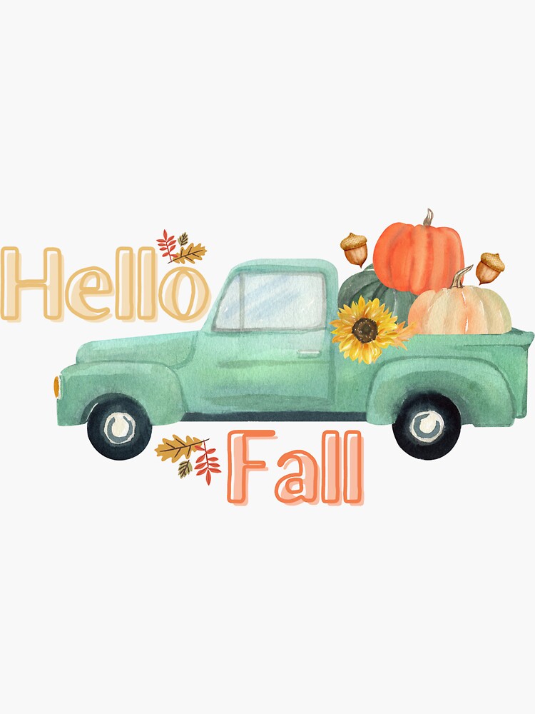 "Hello Fall Sticker" Sticker for Sale by kxmdesigns | Redbubble